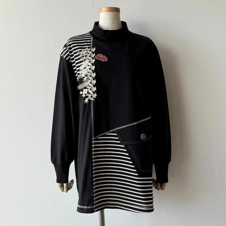 ALBEROBELLO アルベロベロ(Alberobello)オレボレブラぶたさんフリンジレース付き チュニック（クロ）【2025 AUTUMN COLLECTION】送料無料 : Ann ...