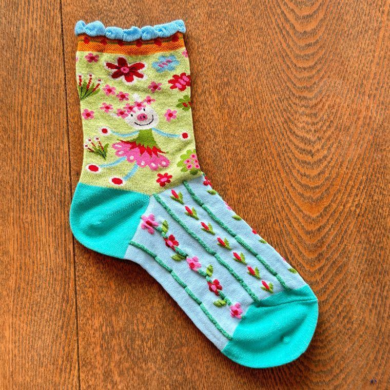 ALBEROBELLO アルベロベロ(Alberobello)オレボレブラぶたさん＆フラワー柄 ソックス【2025 AUTUMN COLLECTION】 : Ann selection ...