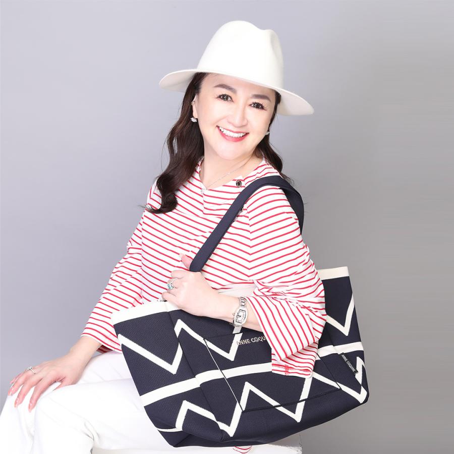 AnneCoquine アンコキーヌ AnneCoquine ポリエステルニット洗えるリバーシブルバッグ／2433 藤島彩子 QVC テレビ通販 TVショッピング プレゼント ギフト ...