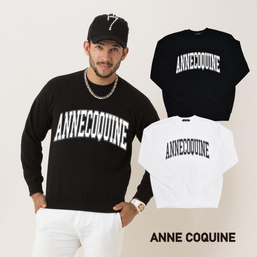 AnneCoquine Anne Coquine プリントトレーナー／7171 ユニセックス 男女兼用 大人 オシャレ カジュアル アンコキーヌ ロゴプリント メンズ レディース ロゴ ...