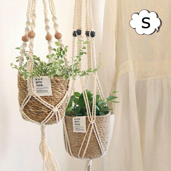 マクラメ ハンギングポットクレイ Sサイズ ナチュラル ブラック フラワーポット 花 鉢 観葉植物 ガーデン雑貨 ナチュラルガーデン : 雑貨屋アノ - 通販 - Yahoo!ショッピング