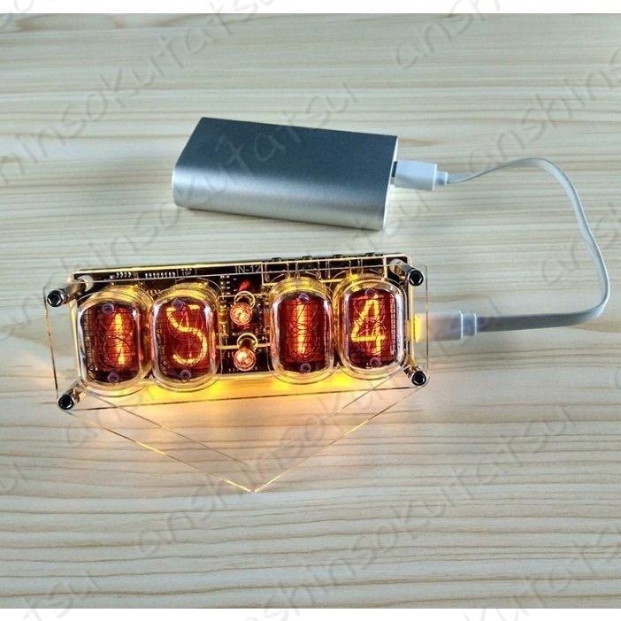 38％割引レビュー高評価の商品！ IN-12ニキシー管時計 LED バックライト付き4桁表示 USB給電 置時計 インテリア小物-OTA.ON ...