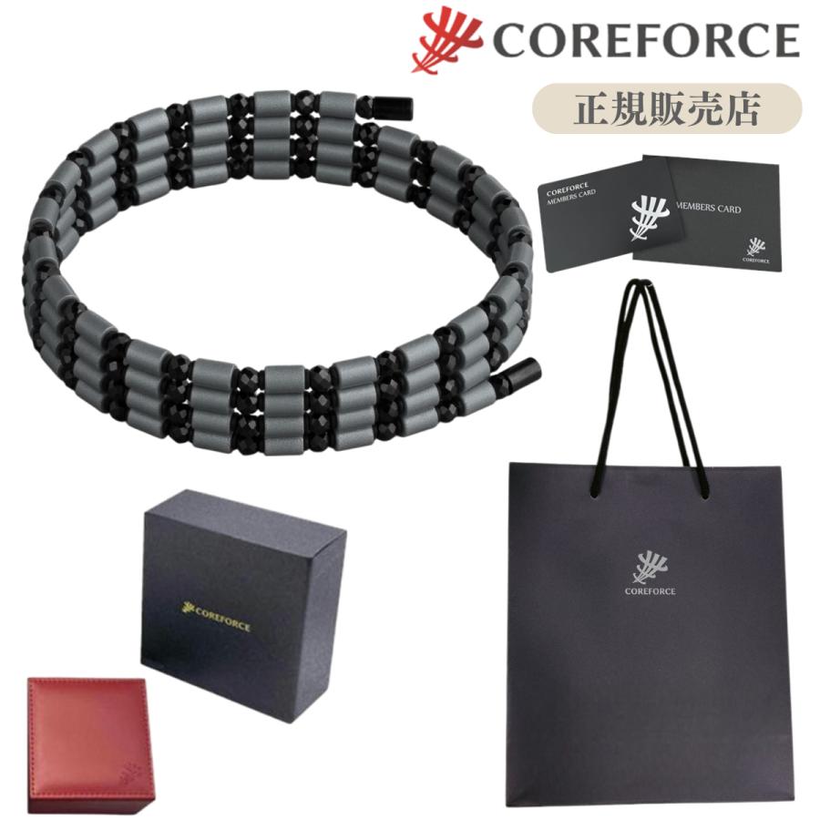 COREFORCE コアフォース ループ シルバーグレー ブラックスピネル 70cm 公式ハンディバッグ 収納ポーチ付き 1年保証 ブレスレット : Antelヤフー店 - 通販 ...
