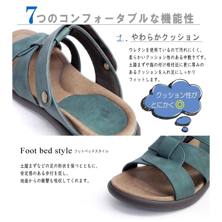 WilsonLee ウイルソン・リー サンダル レディース 2way 4e 幅広 バックベルト インヒール 軽い コンフォート 防滑 フットベッド フラット オープントゥ 屈曲 : レディース ...