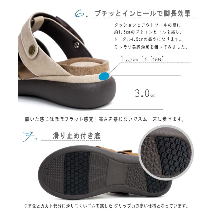 WilsonLee ウイルソン・リー サンダル レディース 2way 4e 幅広 バックベルト インヒール 軽い コンフォート 防滑 フットベッド フラット オープントゥ 屈曲 : レディース ...