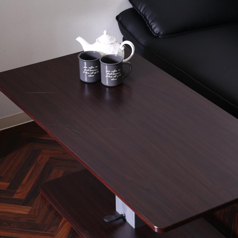 昇降テーブル ガス圧 おしゃれ 昇降式テーブル テーブル 昇降 ブラウン リビングテーブル センターテーブル 幅120cm : zfj-10498 : アンスリウム Anthurium ...