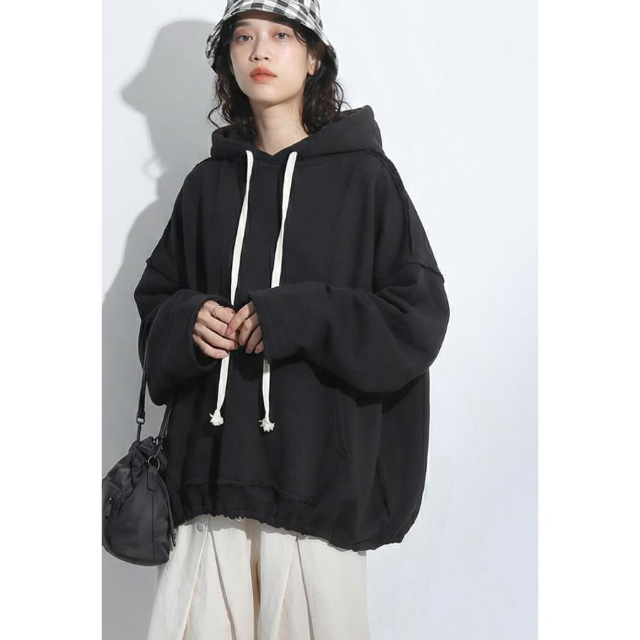 antiqua（アンティカ） 裏毛 パーカー レディース 裾ドロスト 配色 ワイド 送料無料・メール便不可 : antiqua(アンティカ ...