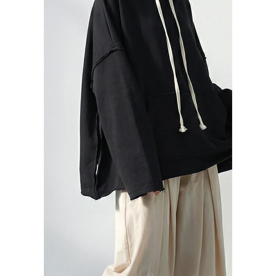 antiqua（アンティカ） 裏毛 パーカー レディース 裾ドロスト 配色 ワイド 送料無料・メール便不可 : antiqua(アンティカ ...