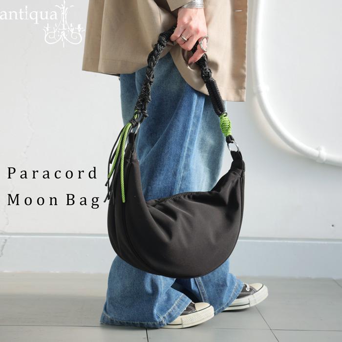 パラコードハンドルムーンバッグ バッグ レディース 送料無料・2月9日10時〜発売。メール便不可 : pb-00071 : antiqua ...