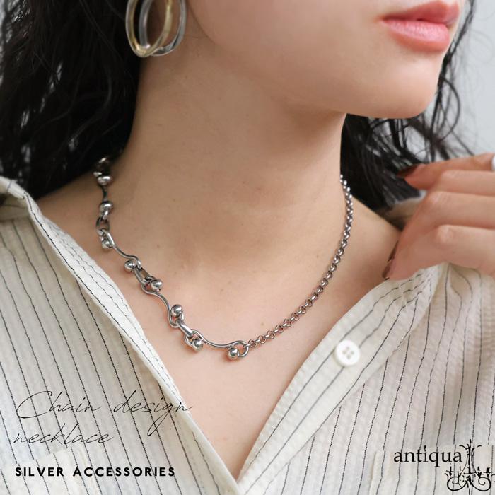 antiqua（アンティカ） アクセ送料無料 ミックスチェーンネックレス ネックレス レディース マンテル・50ptメール便可 : antiqua(アンティカ) - 通販 - Yahoo!ショッピング