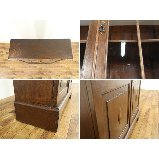 アンティーク ブックケース 幅80×奥27.5×高153cm 本棚 飾り棚 ガラス扉 キャビネット イギリス アンティークフレックス ...