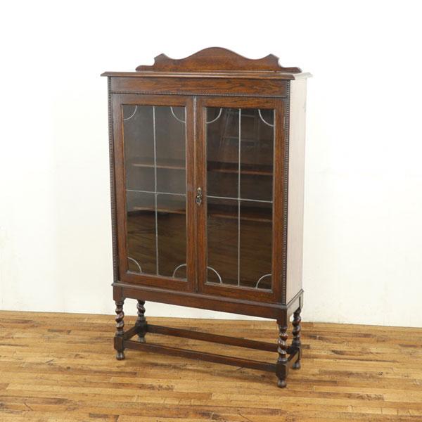 ブックケース ツイストレッグ オーク材の美しい杢目 本棚 ステンドグラス イギリス アンティークフレックス 58174 : アンティークフレックス ヤフー店 - 通販 - Yahoo!ショッピング