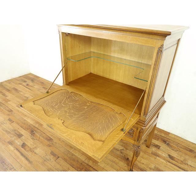 猫脚キャビネット すっきりとした印象 シンプルで美しい佇まい 収納棚 飾り棚 フランス 1940年頃 アンティークフレックス 64334 ...