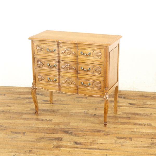 猫脚チェスト 幅79.5×奥38×高78cm 明るめ色 洋タンス 可愛らしいデザイン フランス アンティークフレックス 64555 ...