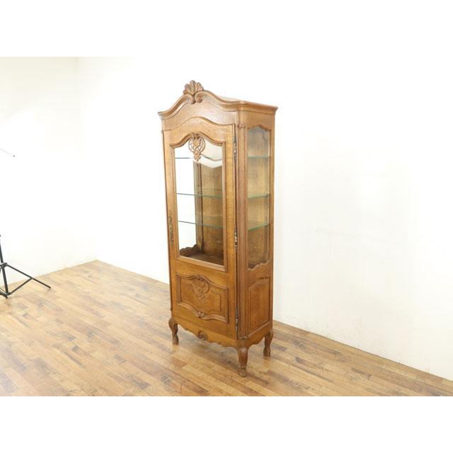 キャビネット 華やかな雰囲気 ショーケースタイプ ディスプレイ棚 1枚扉タイプ 収納棚 飾り棚 フランスアンティーク家具 64566 : ...