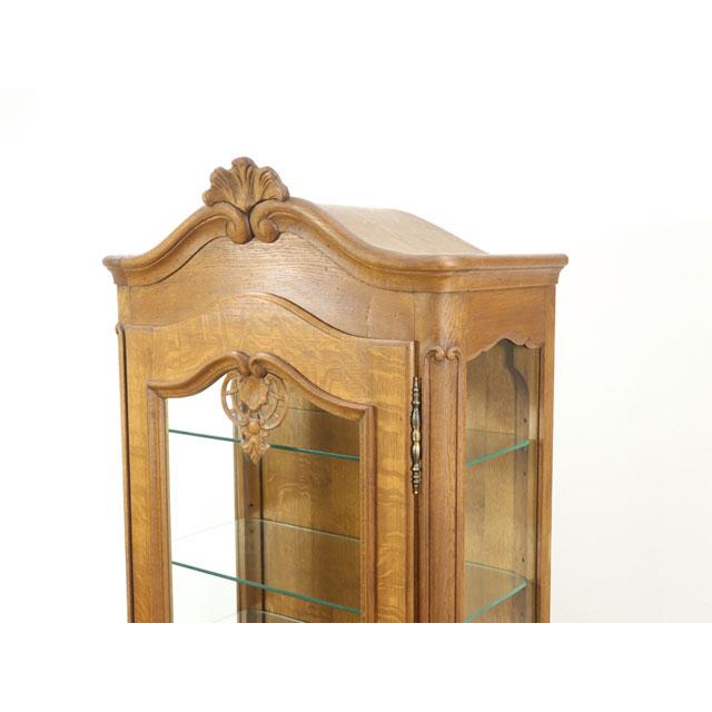 キャビネット 華やかな雰囲気 ショーケースタイプ ディスプレイ棚 1枚扉タイプ 収納棚 飾り棚 フランスアンティーク家具 64566 : ...