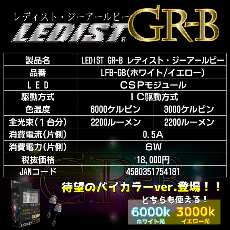 Junack ジュナック LEDIST GR-B バイカラーLEDフォグバルブ LFB-GB カローラスポーツ・220系クラウン・C-HR 80系ハリアー・ヤリス・50系プリウスetc ...