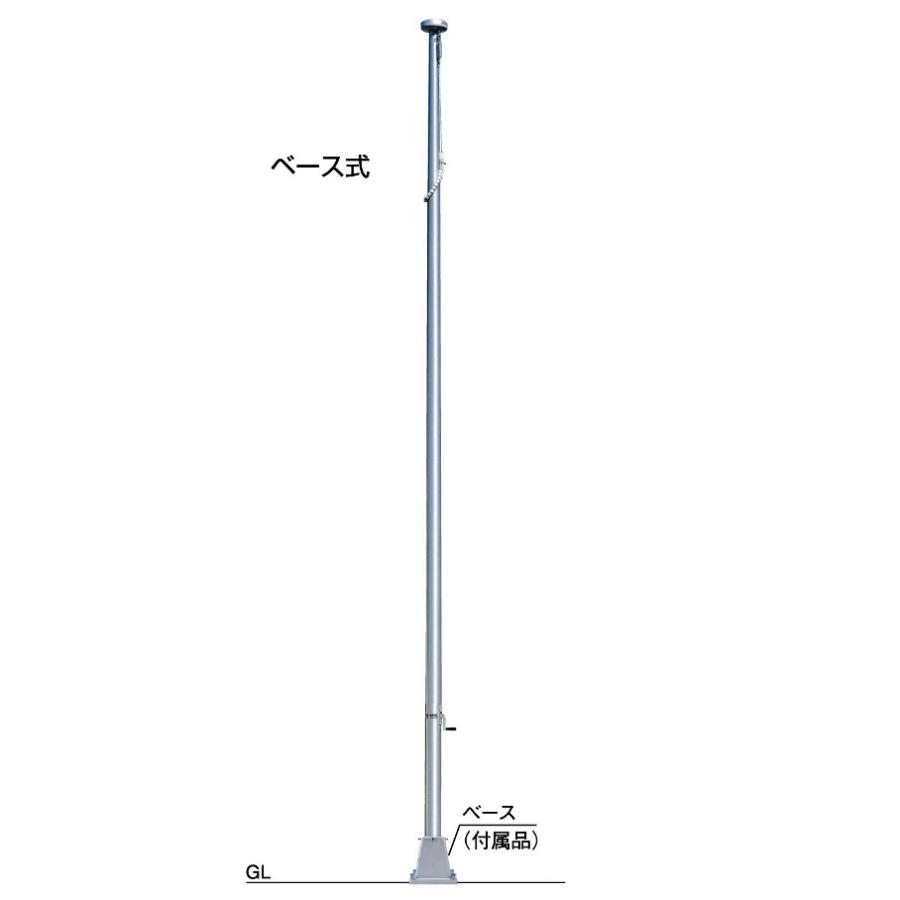 フラッグポール 8M ハンドル型テーパーポール手動式（ワイヤー内蔵）ベース式 FHH-8BS サンポール(大型商品) : fhh-8bs : 安全・サイン8 - 通販 - Yahoo!ショッピング
