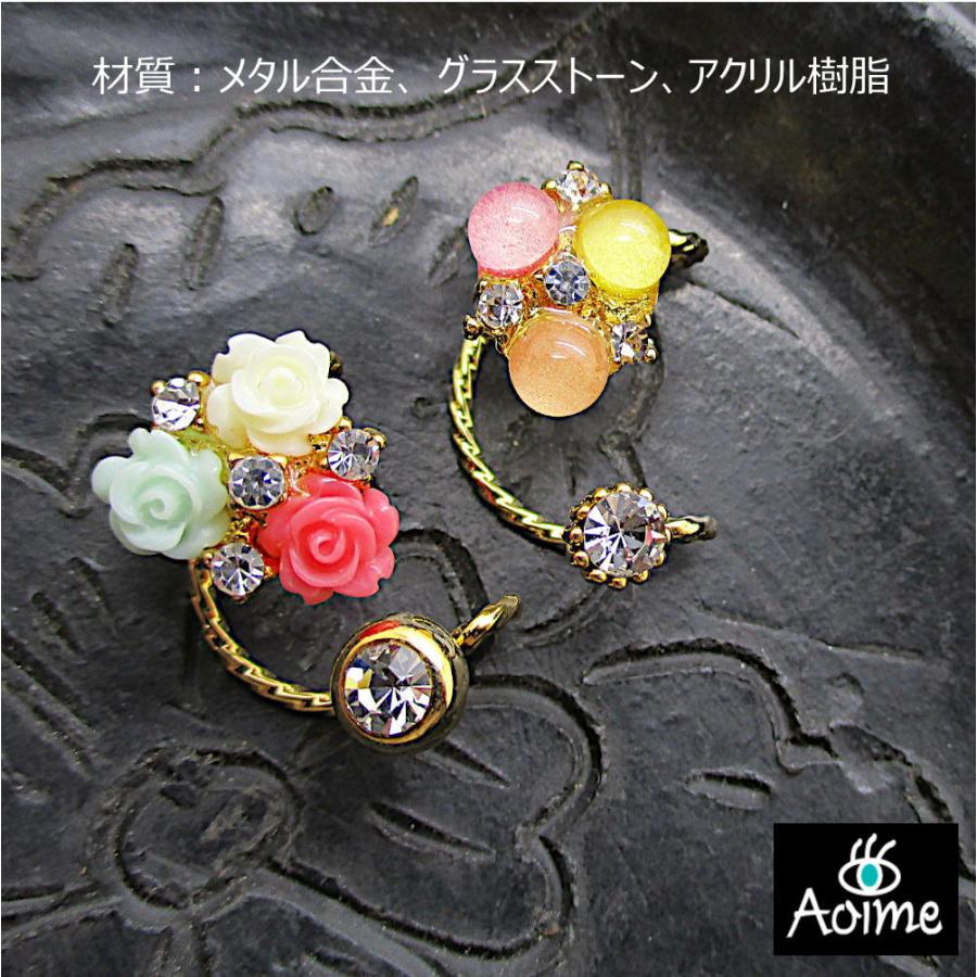 イヤーカフ イヤーカーフ ゴールド 金色 花 フラワー CZ ラインストーン ビジュー 耳 はさむ 女性 1-1455 : 青い目 - 通販 - Yahoo!ショッピング