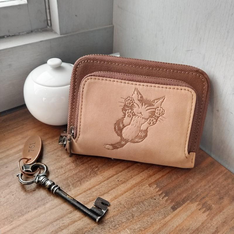 わちふぃーるど ダヤン 財布 二つ折り にゃんキュー 折財布 本革 わちふぃーるど ダヤン 財布 二つ折り にゃんキュー 折財布 本革