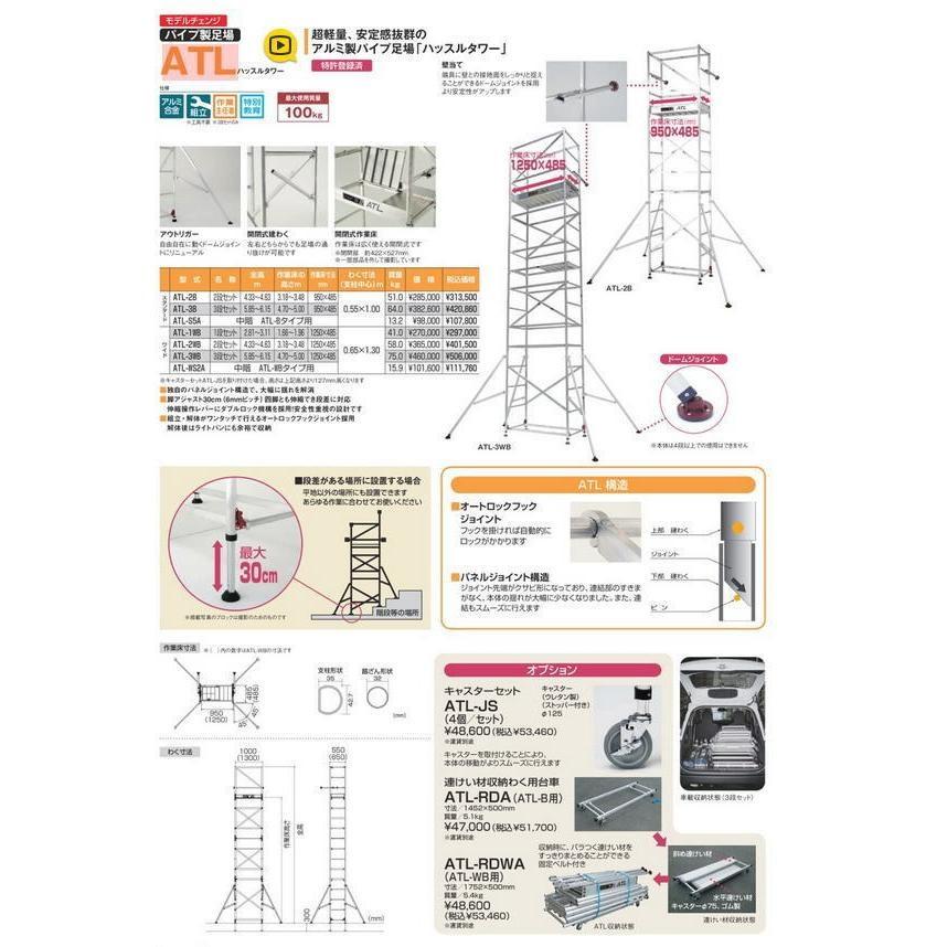 ピカコーポレイション（Pica） ハッスルタワー アルミパイプ製足場 ATL-3WBJR 代引不可 : 株式会社青木金物 - 通販 - Yahoo!ショッピング