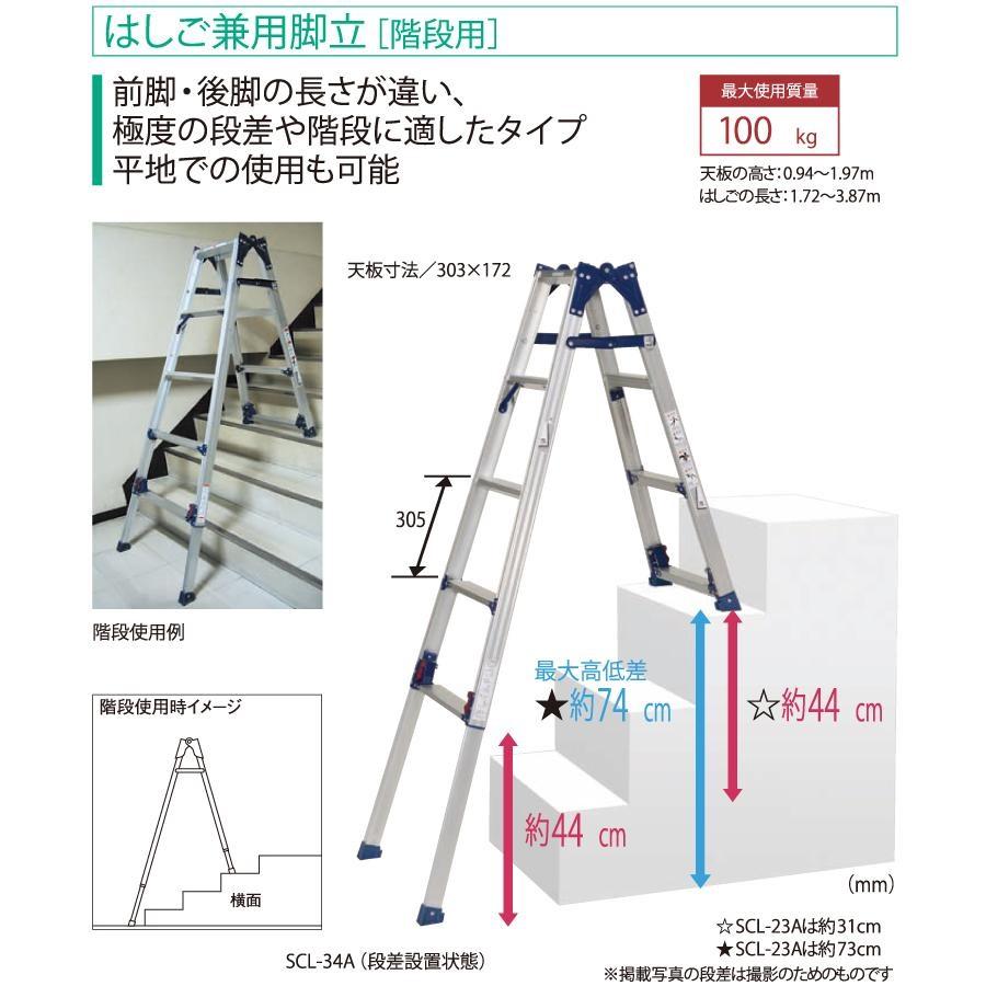 ピカコーポレイション（Pica）四脚アジャスト式はしご兼用脚立 かるノビ SCL-23A 階段用 メーカー直送 代引不可【個人宅配送不可】 : 株式会社青木金物 - 通販 - Yahoo!ショッピング