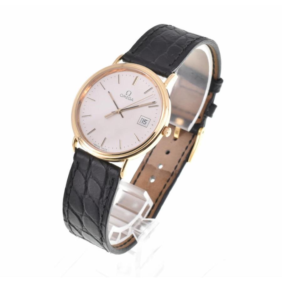 ☆良品【OMEGA】オメガ デビル クラシック 7910.31.91 K18YG/レザー クォーツ メンズ U#100705 :100705 ...