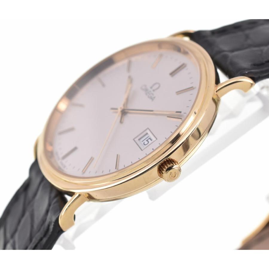 ☆良品【OMEGA】オメガ デビル クラシック 7910.31.91 K18YG/レザー クォーツ メンズ U#100705 :100705 ...