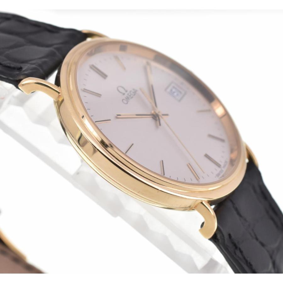 ☆良品【OMEGA】オメガ デビル クラシック 7910.31.91 K18YG/レザー クォーツ メンズ U#100705 :100705 ...