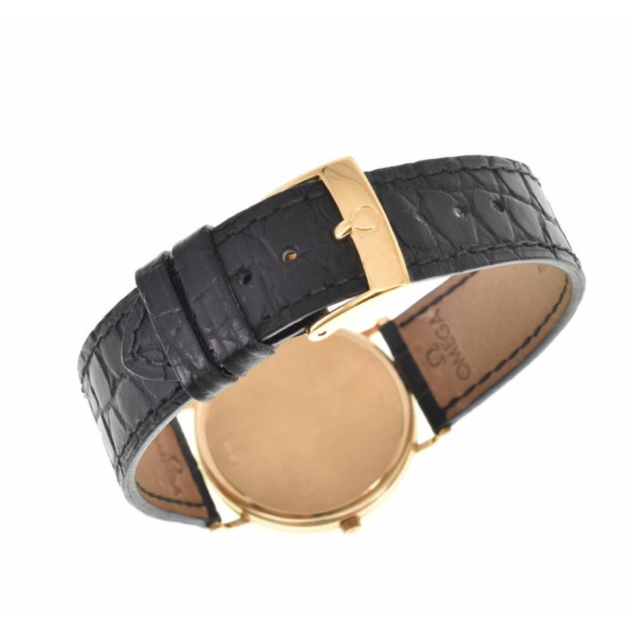 ☆良品【OMEGA】オメガ デビル クラシック 7910.31.91 K18YG/レザー クォーツ メンズ U#100705 :100705 ...