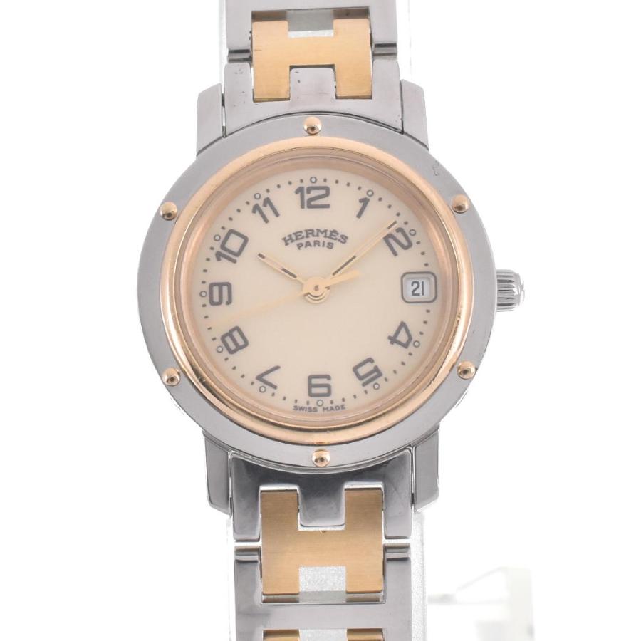 HERMES（エルメス） ☆良品【HERMES】エルメス クリッパー CL4.220 SS/GP Dバックル クォーツ レディース B#111401 : aonohappa - 通販 ...