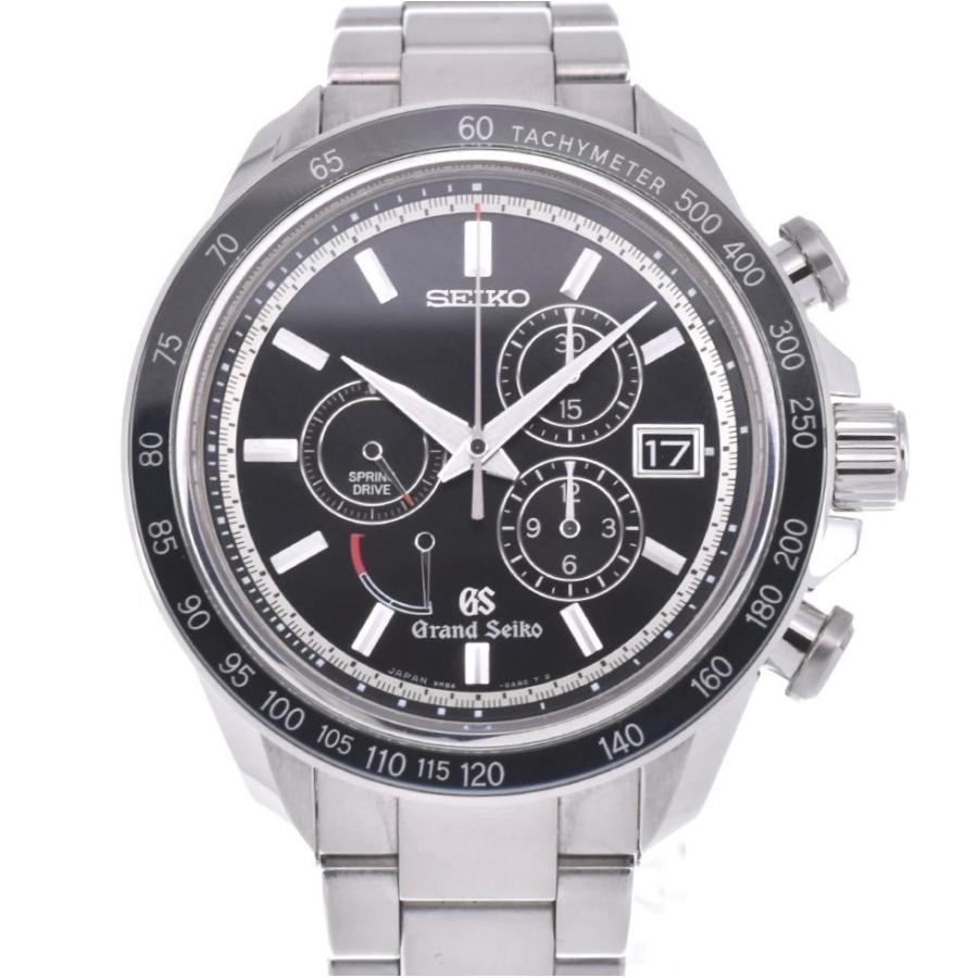 SEIKO ☆美品【SEIKO】セイコー グランドセイコー SBGB003/9R84-0AA0 クロノグラフ スプリングドライブ メンズ O ...