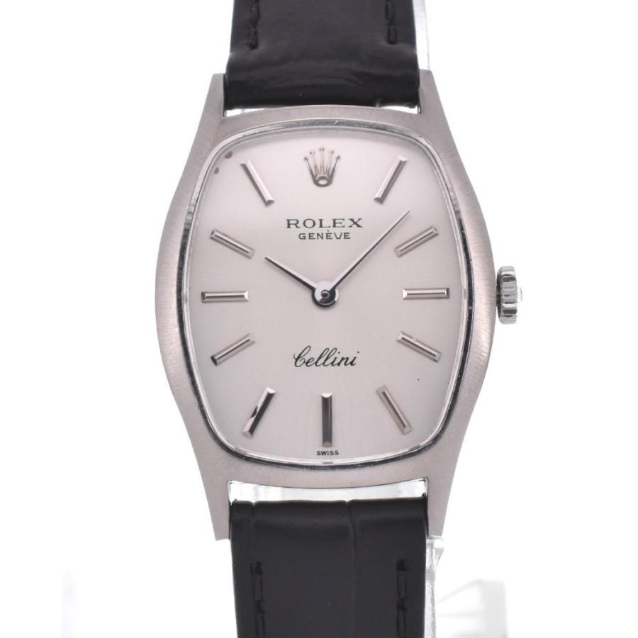 ☆良品【ROLEX】ロレックス チェリーニ 3803 K18WG/レザー Cal.1600 手巻き レディース B#114019 : ...