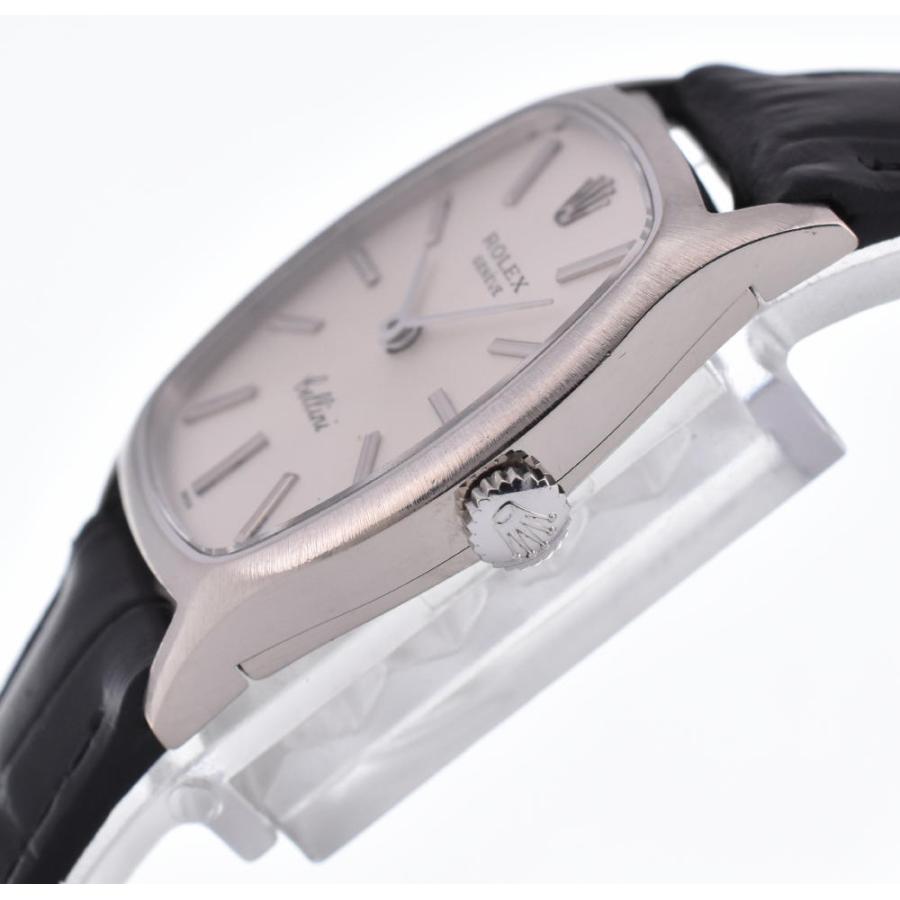 ☆良品【ROLEX】ロレックス チェリーニ 3803 K18WG/レザー Cal.1600 手巻き レディース B#114019 : ...