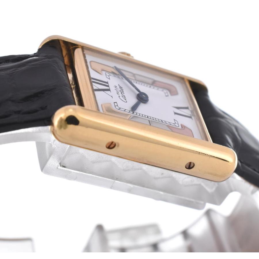Cartier 【CARTIER】カルティエ マストタンク ヴェルメイユ 5057001 トリニティ文字盤 クォーツ レディース N ...