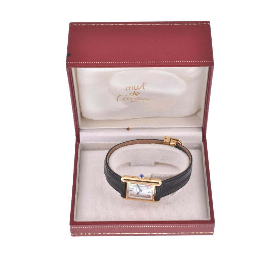 Cartier 【CARTIER】カルティエ マストタンク ヴェルメイユ 5057001 トリニティ文字盤 クォーツ レディース N ...
