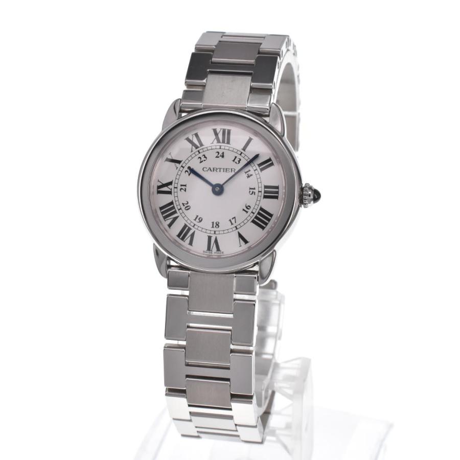 ☆美品【CARTIER】カルティエ ロンドソロ ドゥ カルティエ SM W6701004/3601 クォーツ レディース C#118653 : ...