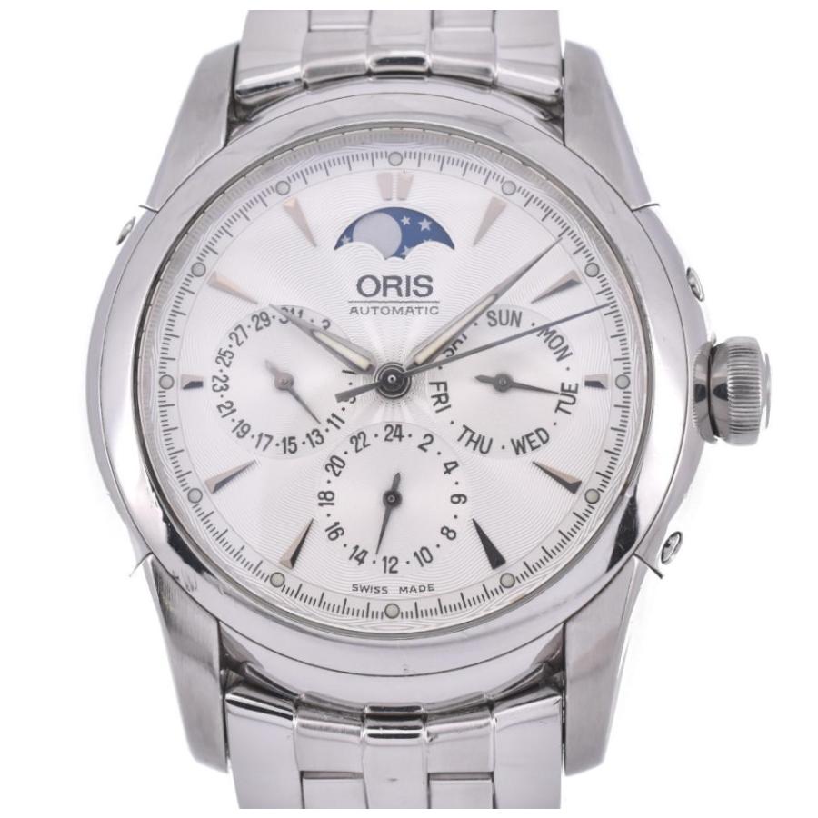ORIS ★保証書付 【ORIS】オリス リプルカレンダー ムーンフェイズ 7546A 自動巻き メンズ J#119174 ...