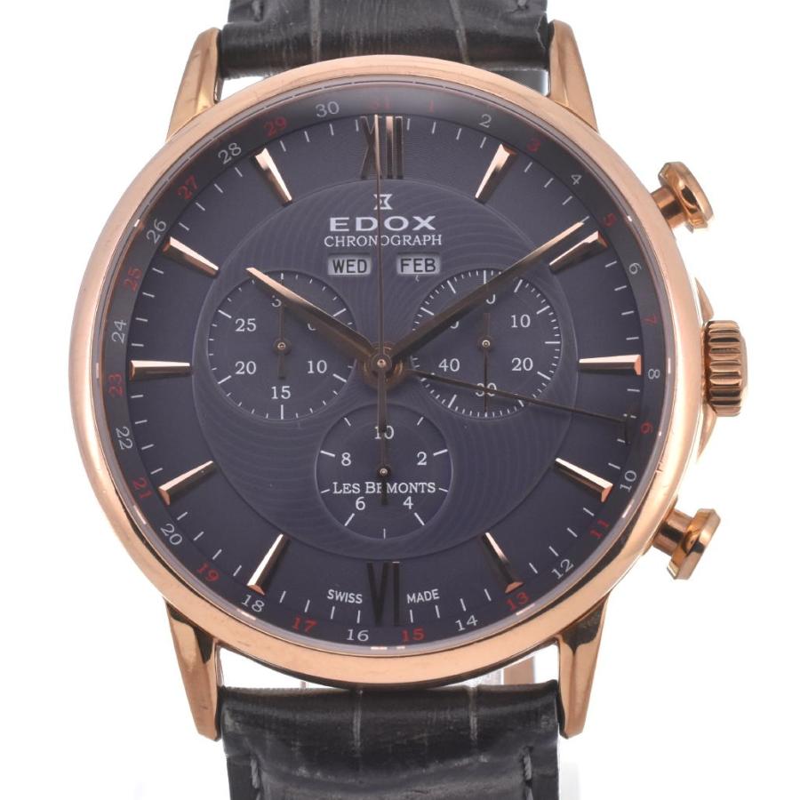 EDOX（エドックス） ☆良品★保証書付 【EDOX】エドックス レ・ベモン クロノグラフ 10501-37R-GIR クォーツ メンズ J# ...