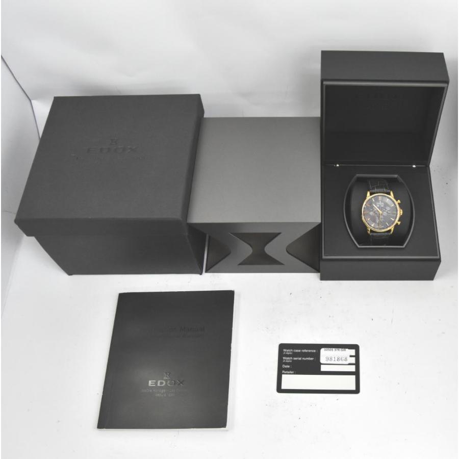 EDOX（エドックス） ☆良品★保証書付 【EDOX】エドックス レ・ベモン クロノグラフ 10501-37R-GIR クォーツ メンズ J# ...