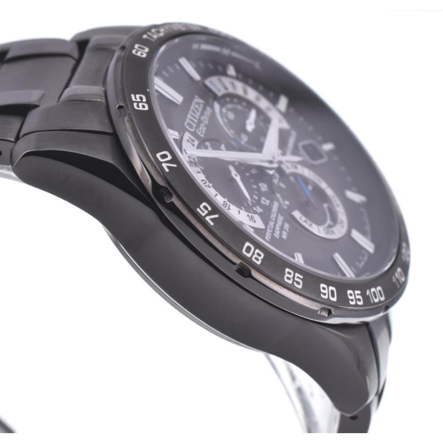 CITIZEN ☆美品【CITIZEN】シチズン エコドライブ パーペチュアル クロノ AT4007-54EE ソーラー メンズ N ...