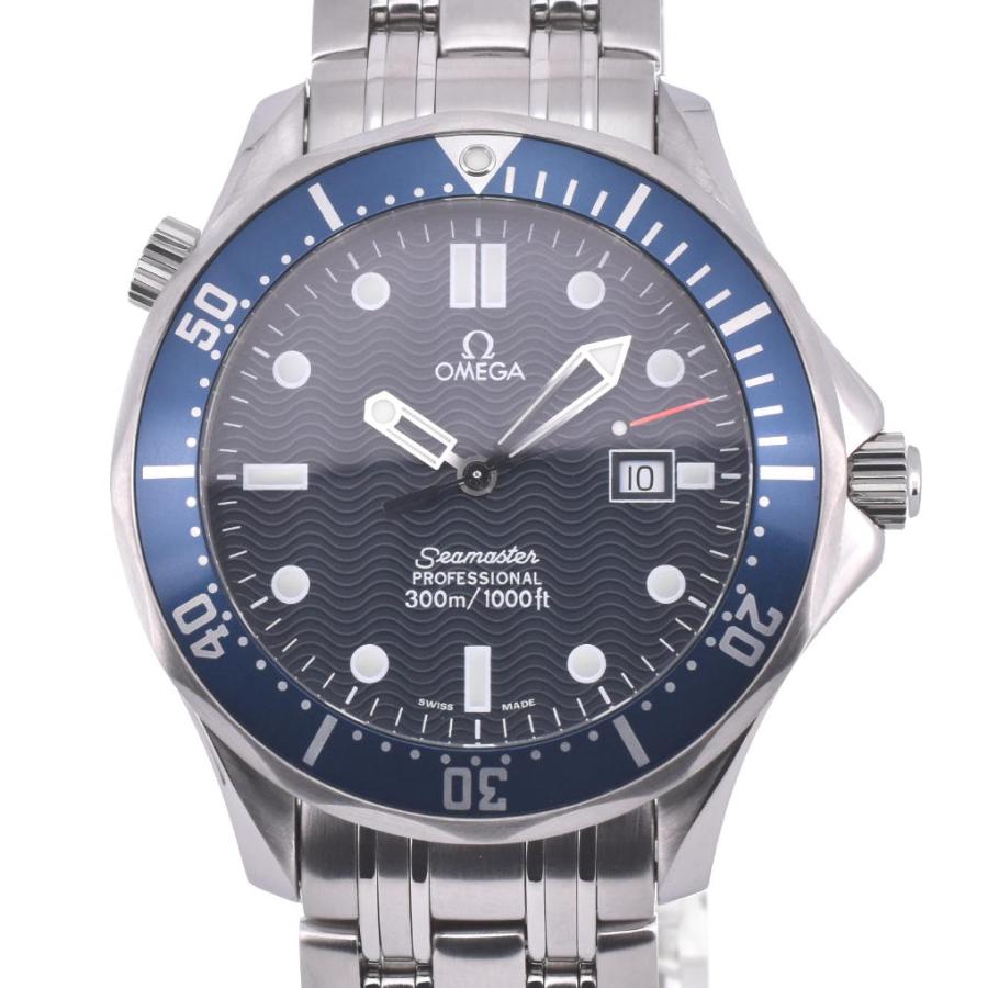 オメガ OMEGA 2541.80 シーマスター 300M デイト クォーツ メンズ 美品 P#121226 : 121226 ...