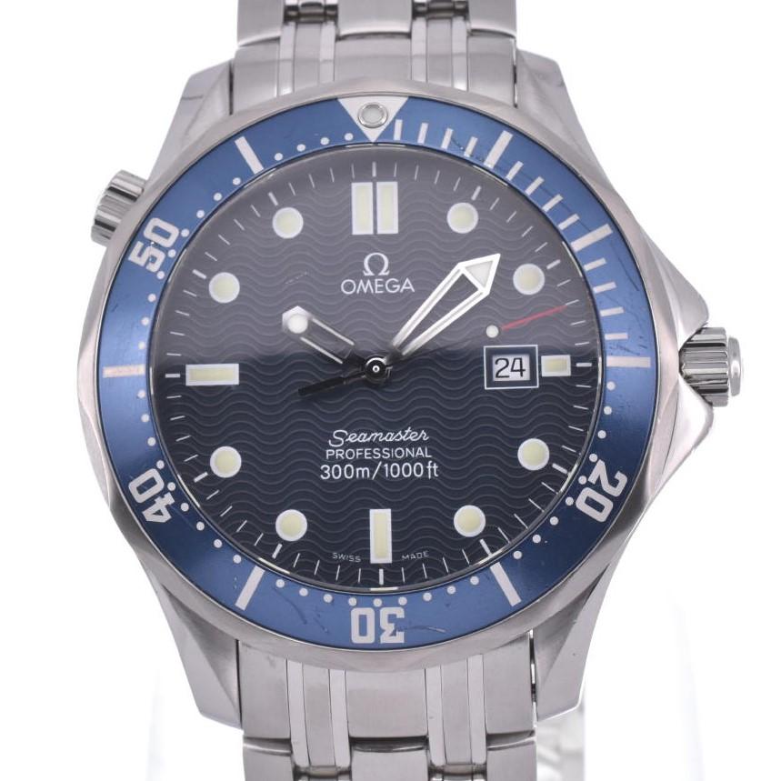 オメガ OMEGA 2541.80 シーマスター 300M デイト クォーツ メンズ 良品 箱・保証書付き Q#121508 :121508 ...