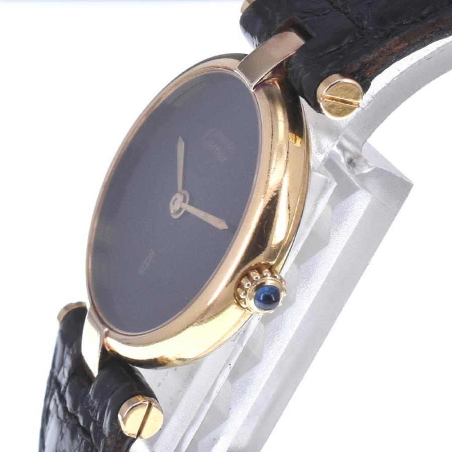 Cartier カルティエ CARTIER マストヴァンドーム SV925(GP)/レザー クォーツ レディース C#122334 ...