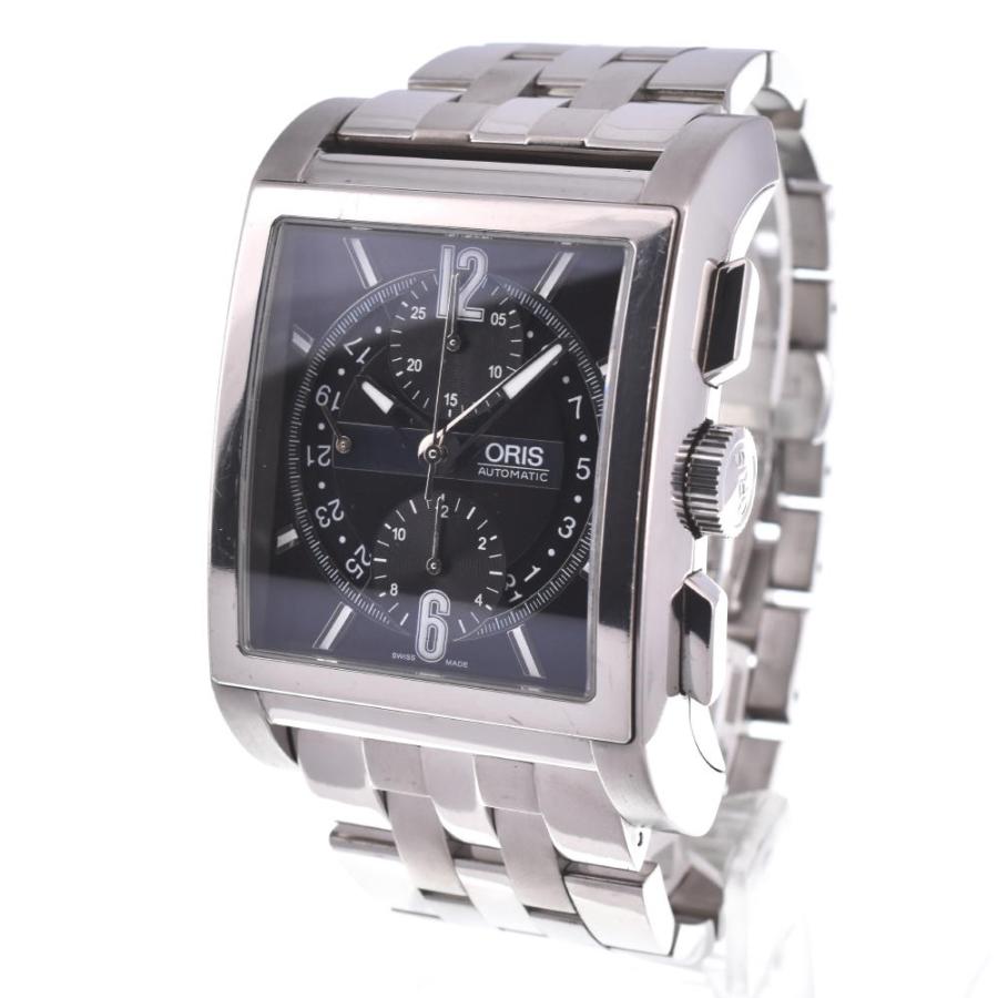 ORIS オリス 674 7625 7064M レクタンギュラー チタン クロノグラフ 自動巻き メンズ 良品 N#123356 ...