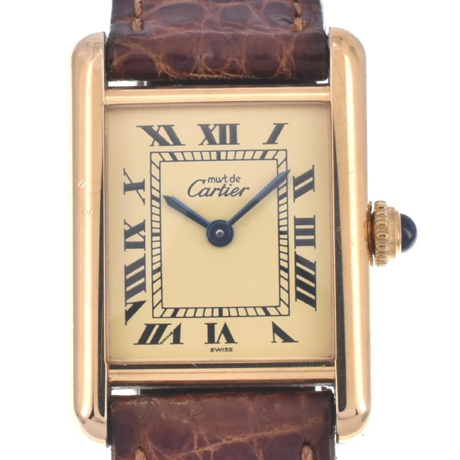 Cartier カルティエ CARTIER W1003154 マストタンク ヴェルメイユ クォーツ レディース 美品 箱付き O#123987 ...