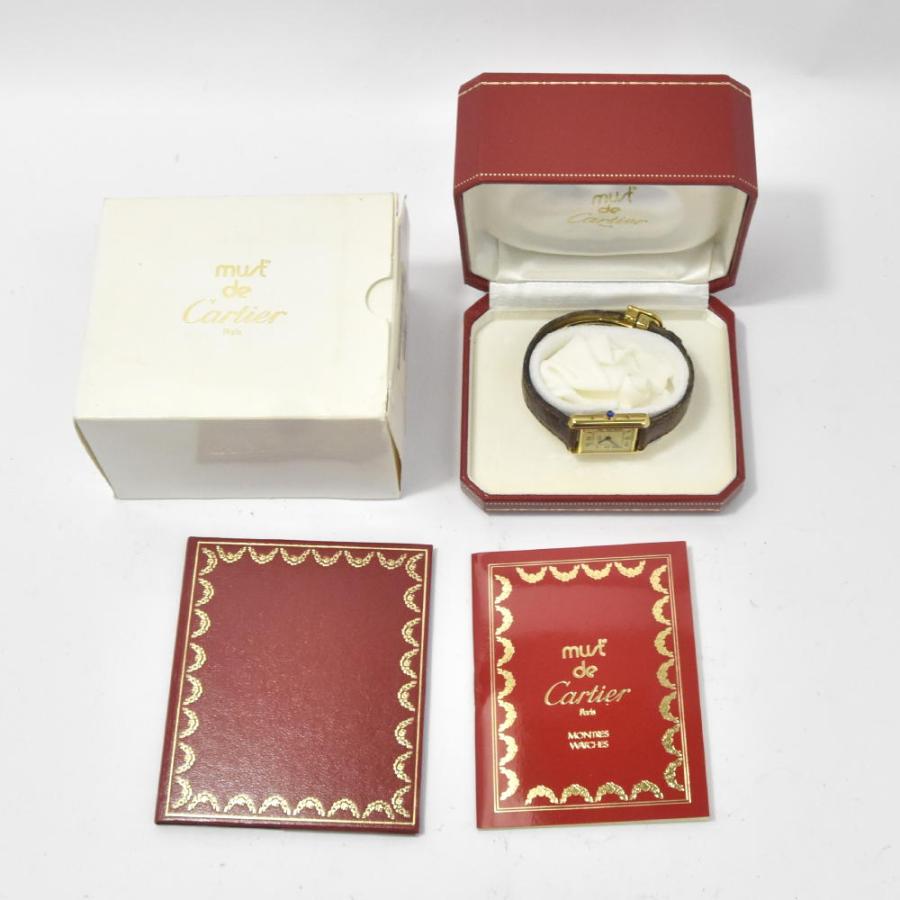 Cartier カルティエ CARTIER W1003154 マストタンク ヴェルメイユ クォーツ レディース 美品 箱付き O#123987 ...