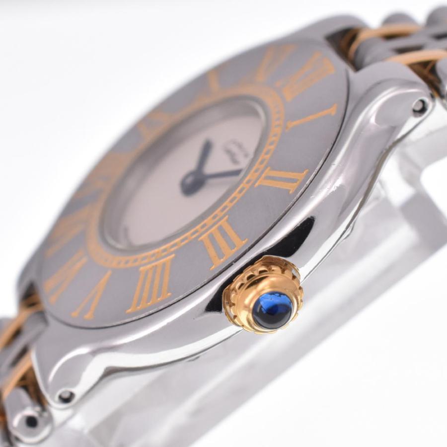 カルティエ CARTIER 125000P マスト21 ヴァンティアン 2ロウ SS/GP クォーツ レディース 良品 H#125149 : ...