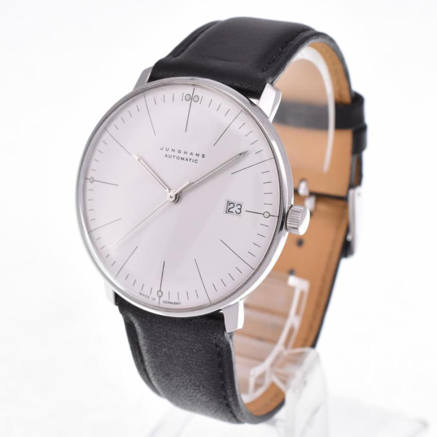 Junghans ユンハンス JUNGHANS 27.4002 マックスビル デイト SS/レザー 自動巻き メンズ 良品 J#125710 ...