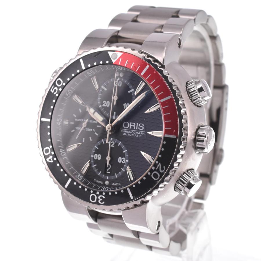 ORIS オリス 01 674 7599 7154-07 TT1 ダイバーズ クロノグラフ 自動巻き メンズ L#126182 ...